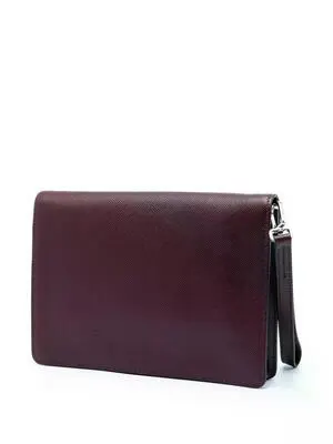 Prada Saffiano Double Lock Convertible Clutch Bag