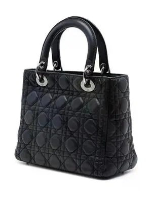Dior Lambskin Cannage Lady Satchel - Black