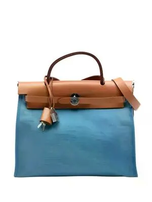 Hermès Toile Herbag Zip 31 Satchel - Blue