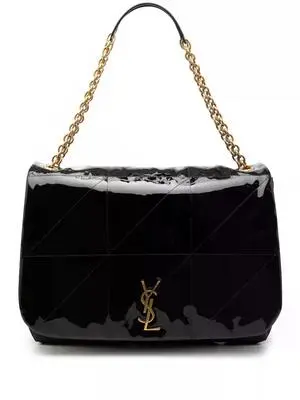 Saint Laurent Large Quilted Patent Jamie Shoulder Bag - Black