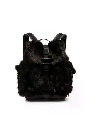 Givenchy 2014 Leather And Fur Obsedia Backpack - Black