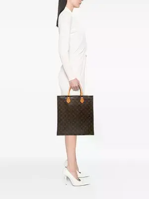 LOUIS VUITTON Monogram Sac Plat Tote Bag - Brown