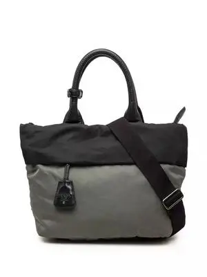 Prada Bicolor Tessuto Reversible Tote Satchel - Black