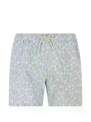 MC2 SAINT BARTH Lighting Micro Shell-print Swim Shorts - Grey