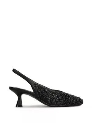 MARC ELLIS Woven Slingback Pumps - Black