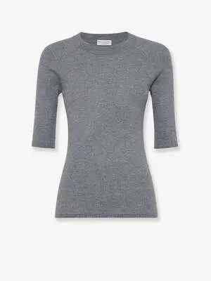 Brunello Cucinelli Cashmere And Viscose Blend Lurex Sweater - Grey