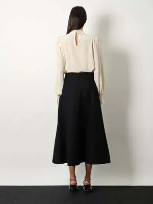 Valentino Garavani Crepe Couture Midi Skirt - Black