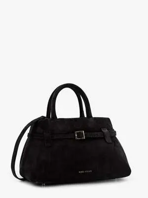 Manu Atelier Le Cambon 25 Suede Top Handle Bag - Black