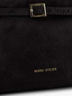 Manu Atelier Le Cambon 25 Suede Top Handle Bag - Black