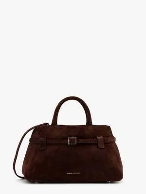 Manu Atelier Le Cambon 25 Suede Handbag - Brown