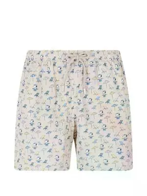MC2 SAINT BARTH Lighting Micro Snoopy-print Drawstring Swim Shorts - Neutrals
