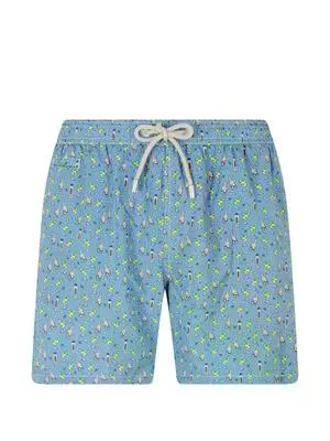 MC2 SAINT BARTH Lighting Micro Cocktail-print Swim Shorts - Blue