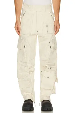 KODY PHILLIPS Cream Denim Cargo Pants