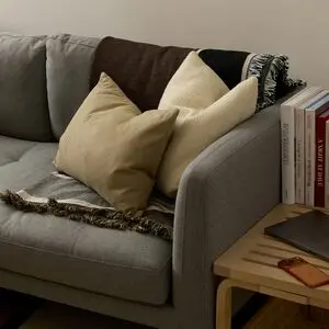 FERM LIVING Sen Rectangular Cushion With Feather & Down Filling - Cashmere