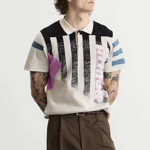 LES DEUX Prince Intarsia Knitted Polo