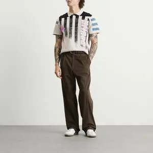 LES DEUX Prince Intarsia Knitted Polo