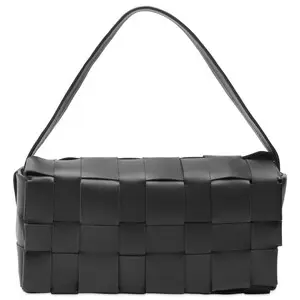 ST. AGNI Woven Envelope Slim Tote - Black