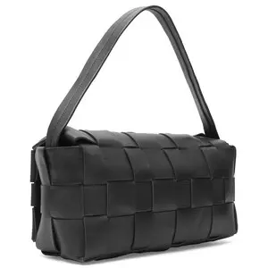 ST. AGNI Woven Envelope Slim Tote - Black