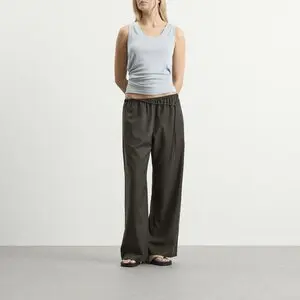 ST. AGNI Straight Leg Wool Blend Pants