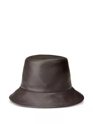 MAISON MICHEL Fredo Grained-leather Bucket Hat
