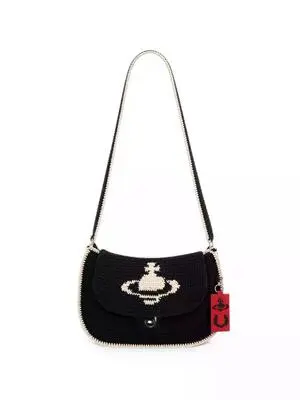 VIVIENNE WESTWOOD Orb Crochet Shoulder Bag - Black