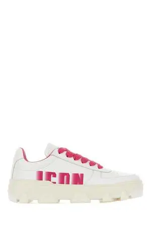 Dsquared2 White Leather Lace Up Sneakers - Multicolor