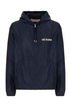 Valentino Garavani Hooded Zip-up Jacket With Graphic Print