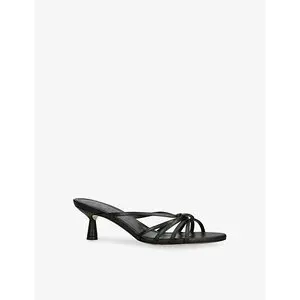 AeydĒ Abby Leather Heeled Mules - Black