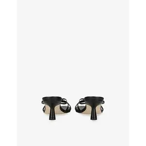 AeydĒ Abby Leather Heeled Mules - Black