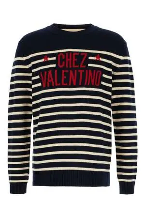 Valentino Garavani Striped Knitwear With Text Detail
