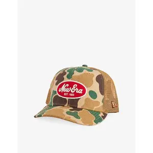 New Era Duck Camo Mesh-panel Cotton Trucker Cap - Medium Beige