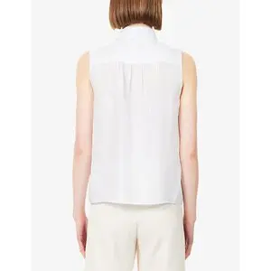 FRAME Novelist Neck-tie Silk Tank Shirt
