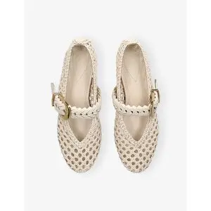 Zimmermann Helix Braided Leather Ballerina Flats - Bone