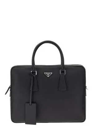 Prada Saffiano Leather Briefcase - Multicolor