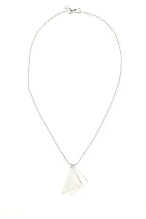 Prada Silver Tone Chain Necklace With Pendant - Multicolor