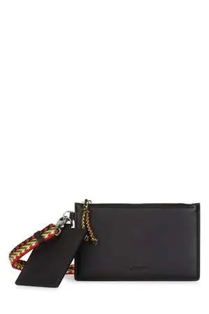 LANVIN Clutch With Leather Tag And Braided Detail - Multicolor