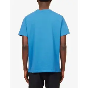 BOSS Sun-protection Regular-fit Cotton-jersey T-shirt - Open Blue
