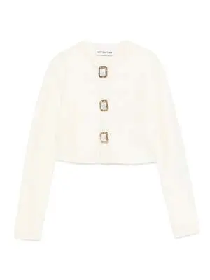 SELF-PORTRAIT Embellished Cropped Cardigan - Multicolor