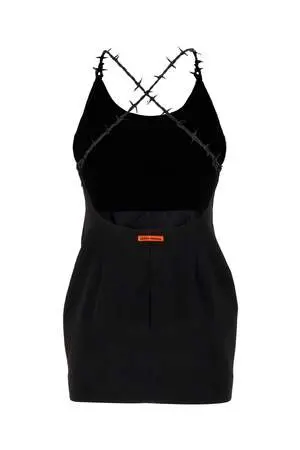 Heron Preston Black Dress With Barbed Wire Detail - Multicolor