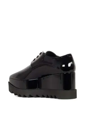 Stella McCartney Oxford Elyse Shiny 80mm Wedge Platform Shoes - Black