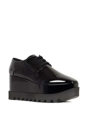 Stella McCartney Oxford Elyse Shiny 80mm Wedge Platform Shoes - Black