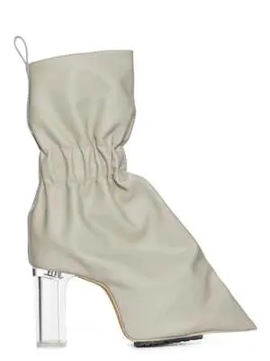 Rick Owens Cuffed Boots With Transparent Heel - Gray