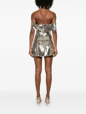 SELF-PORTRAIT Metallic Off-the-shoulder Dress