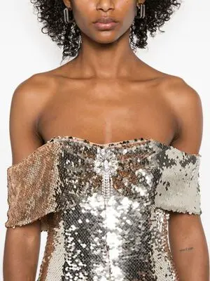 SELF-PORTRAIT Metallic Off-the-shoulder Dress