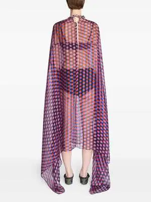 Dries Van Noten Polka Dot Cape Dress