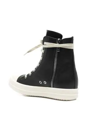 Rick Owens High-top Leather Sneakers - Black