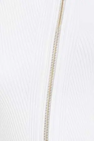 Alexander McQueen Ribbed Sleeveless Top With Asymmetrical Zip Detail