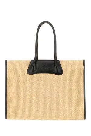 VIVIENNE WESTWOOD Raffia Shopper Bag With Top Handles - Multicolor