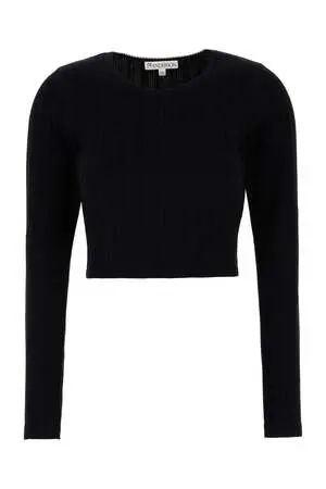JW Anderson Cropped Ribbed Knit Top With Logo Detail - Multicolor