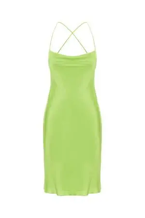 Saint Laurent SAINT LAURENT Ruched Slip Dress Multicolor